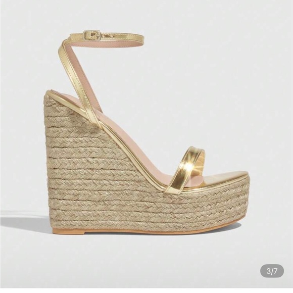 Shoes | Gold Wedge Sandals | Poshmark